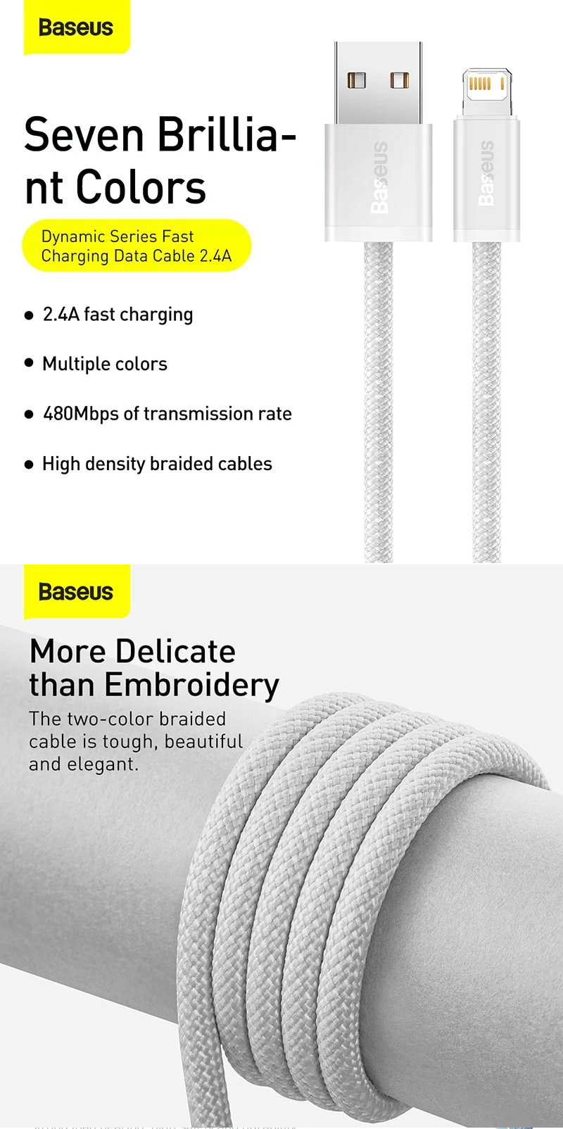 Baseus Dynamic Series 20W Type-C to Lightning Fast Charging Cable (2M ...