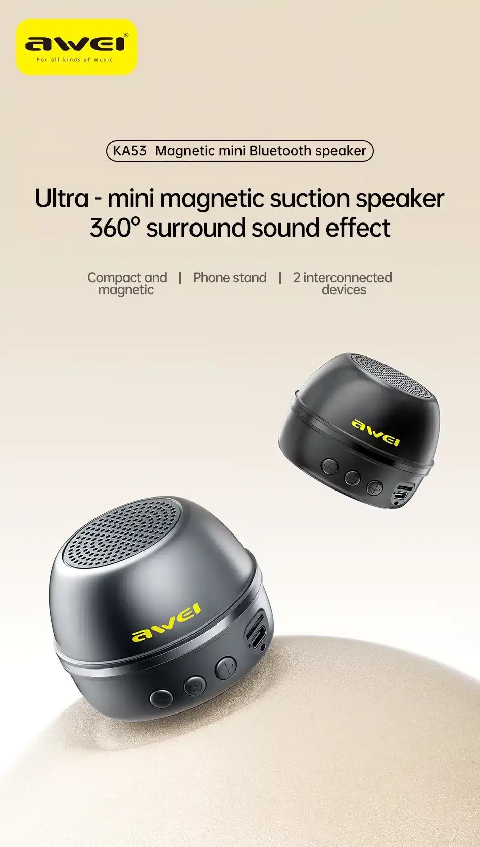 Awei KA53 Magnetic Mini Wireless Speaker – Techpalli